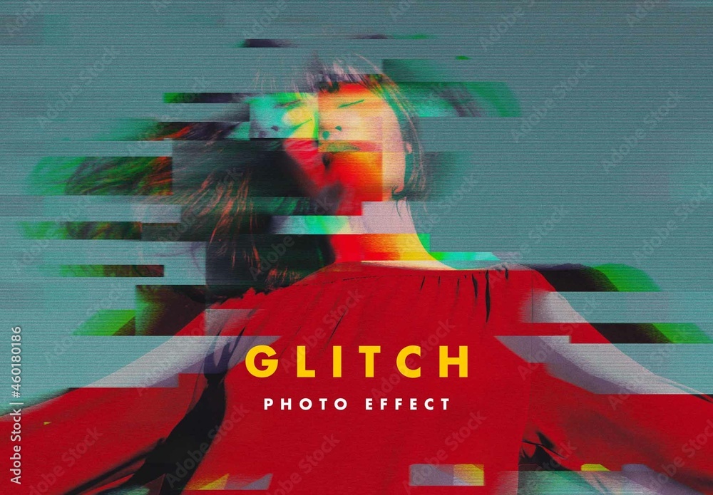 Heavy Rgb Glitch Photo Effect Mockup Stock Template | Adobe Stock