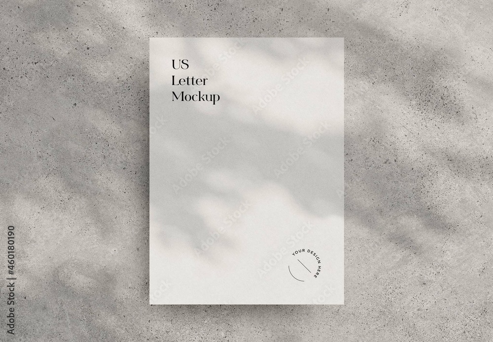 Minimal Us Letter Branding Mockup Stock Template | Adobe Stock