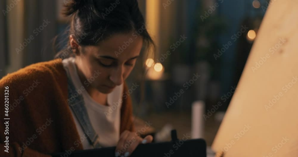 Vidéo Stock Hardworking student comes home from college with large ...