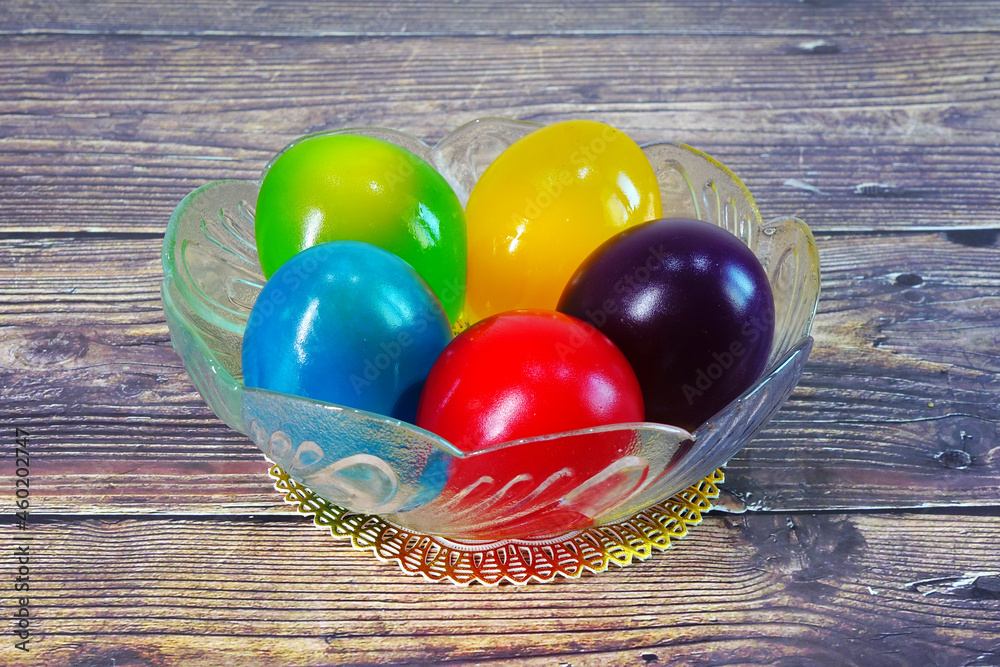 Colorful Bouncy eggs. Funny experiment for kids, The egg becomes bouncy ...