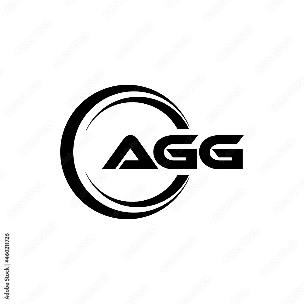 AGG letter logo design with white background in illustrator, vector ...