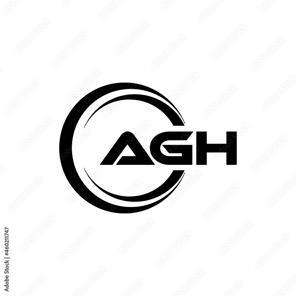 AGH letter logo design with white background in illustrator, vector ...