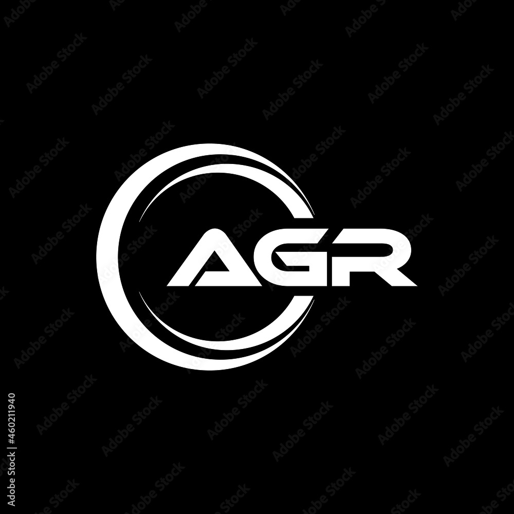 AGR letter logo design with black background in illustrator, vector ...