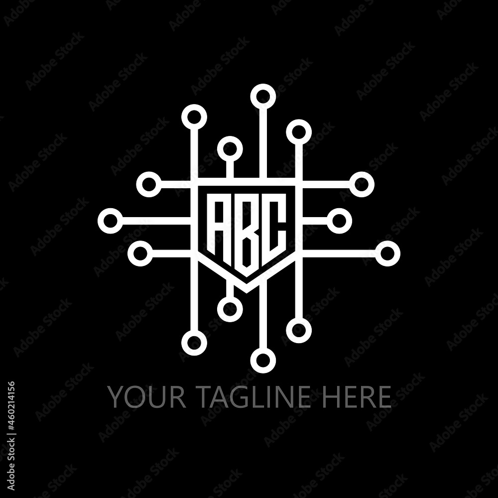 ABC letter logo design on black background.ABC creative initials letter ...