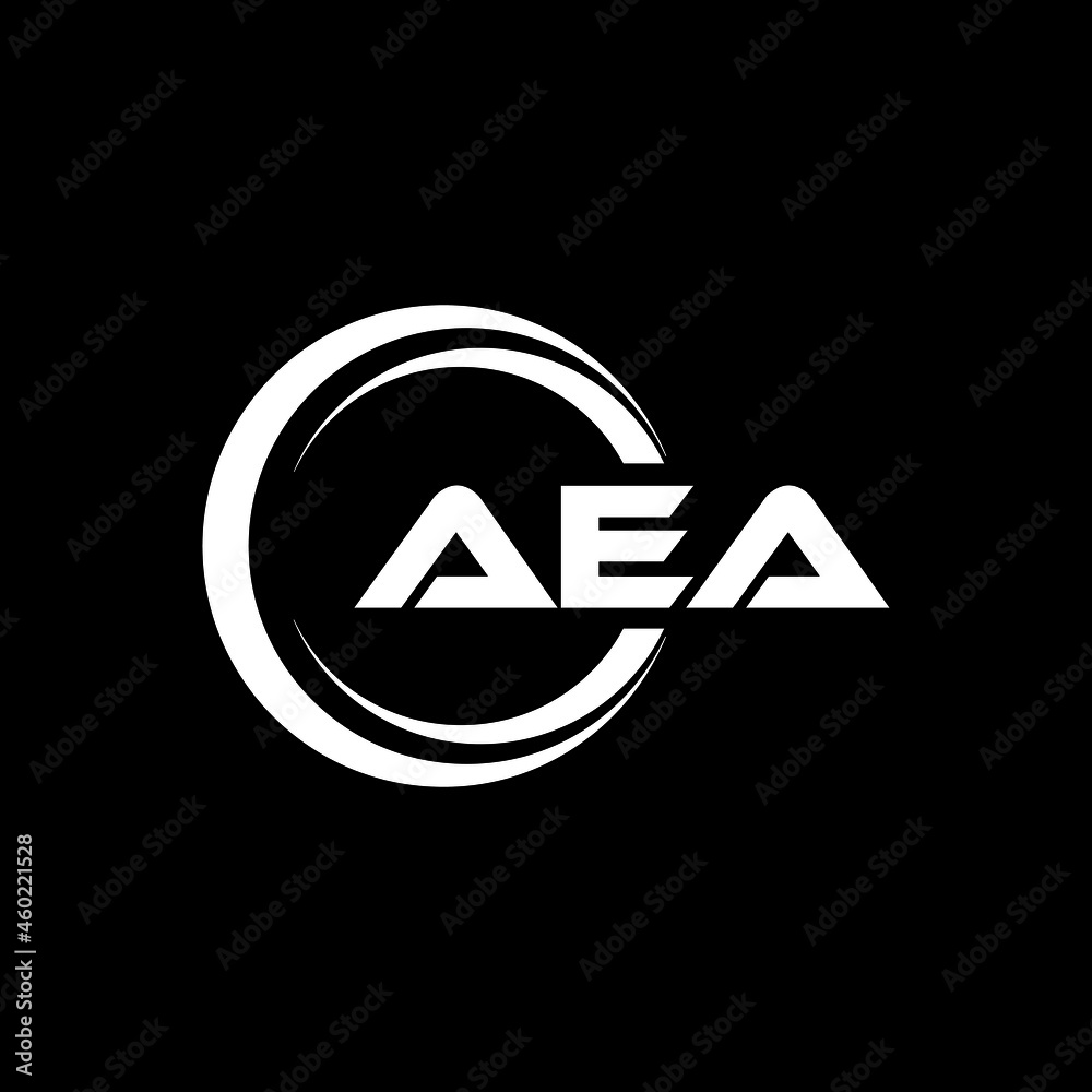 AEA letter logo design with black background in illustrator, vector ...