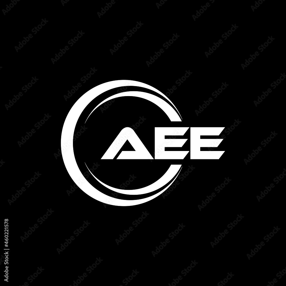 AEE letter logo design with black background in illustrator, vector ...