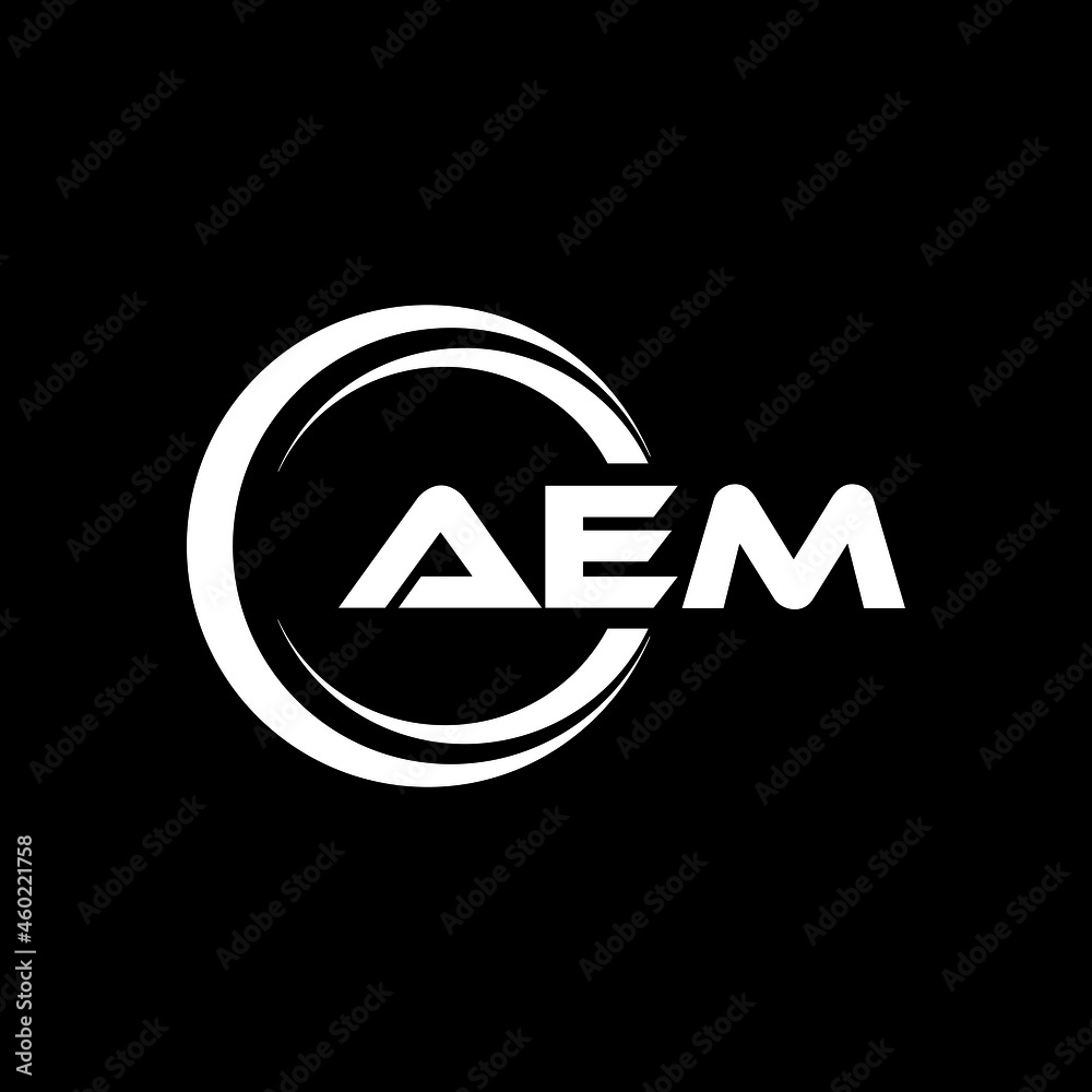 AEM letter logo design with black background in illustrator, vector ...