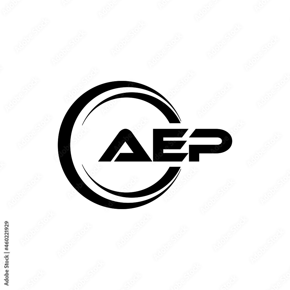 AEP letter logo design with white background in illustrator, vector ...