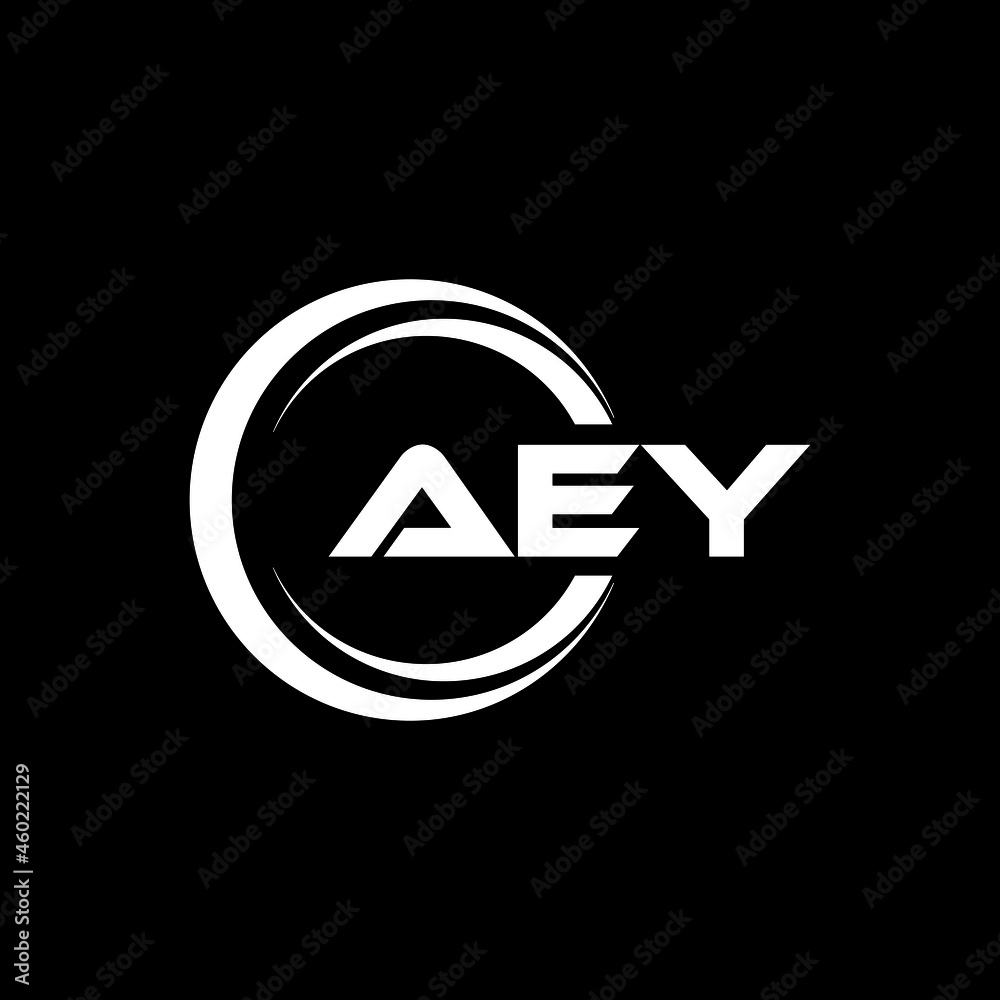 AEY letter logo design with black background in illustrator, vector ...