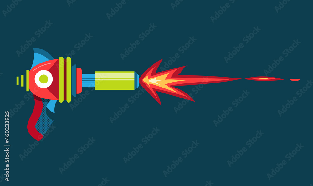 Blaster in cartoon style space laser ray gun Stock Vector | Adobe Stock