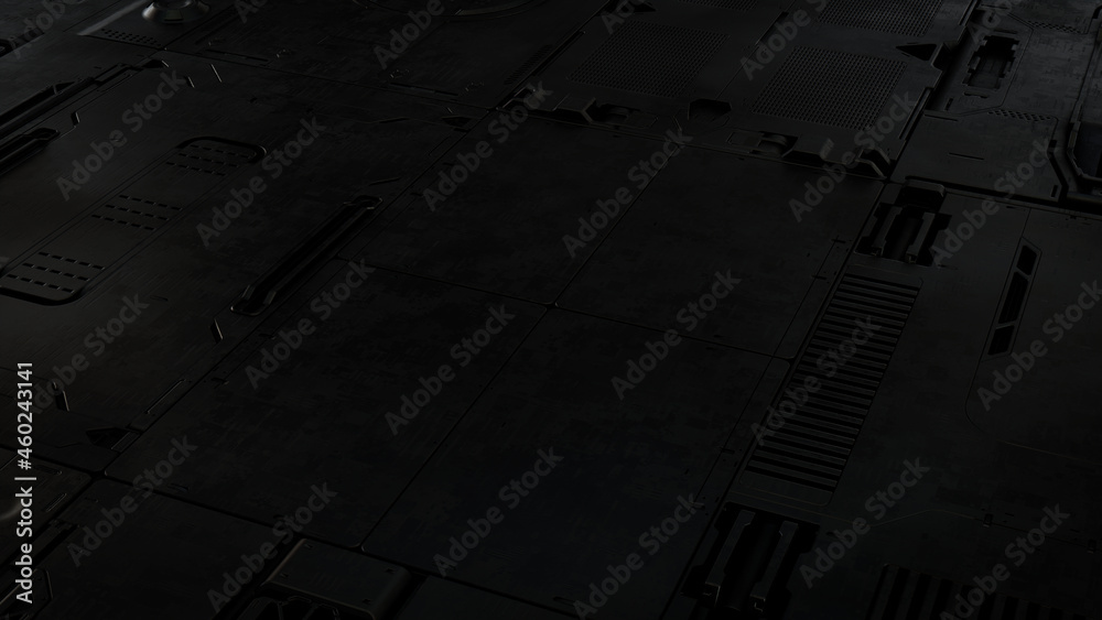 Black, Tech Background with Futuristic 3D Panels. Dark, Sci-Fi style ...