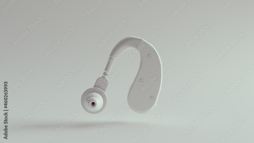 White Hearing Aid Medical Disability System Technology Equipment with ...