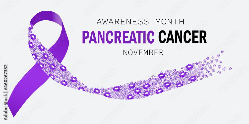 Pancreatic cancer awareness month banner. Medical disease solidarity ...