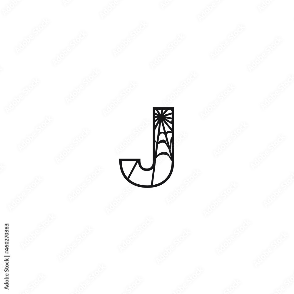 letter J with spider web Stock Vector | Adobe Stock