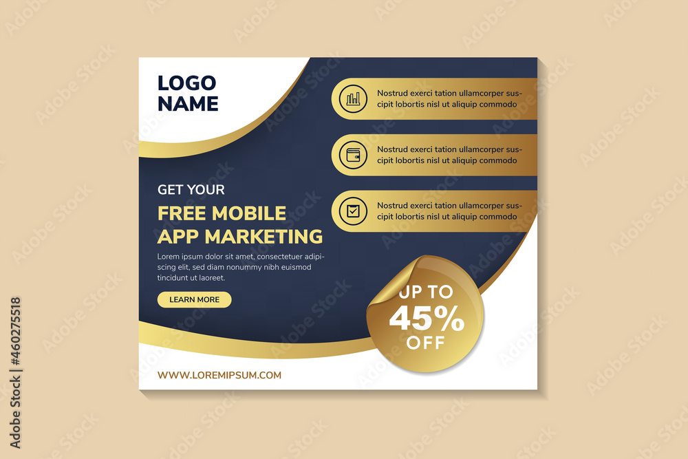 get your free mobile app marketing banner design template. technology ...
