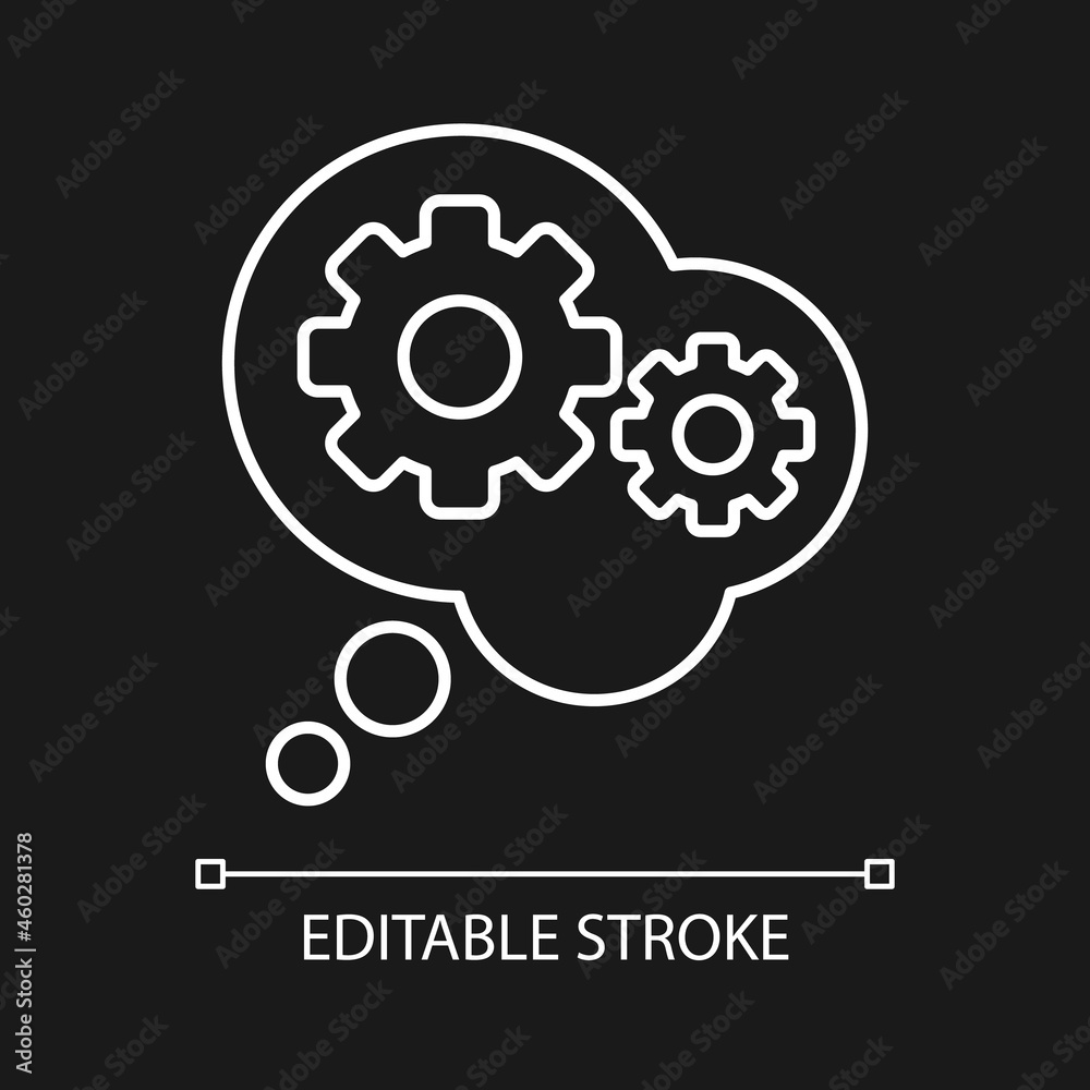 Reasoning white linear icon for dark theme. Draw conclusions. Deductive ...