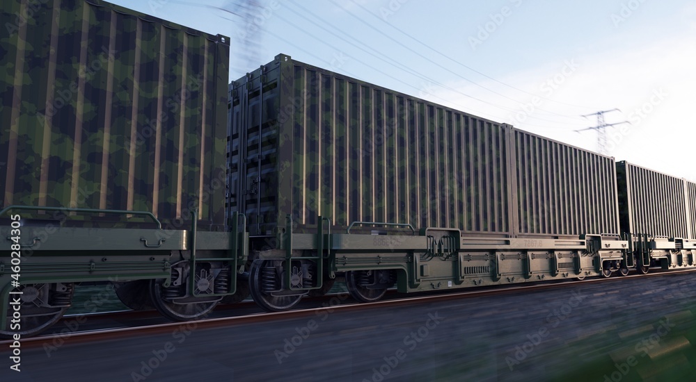 Rail military transport. Weapons transport. Stock Photo | Adobe Stock