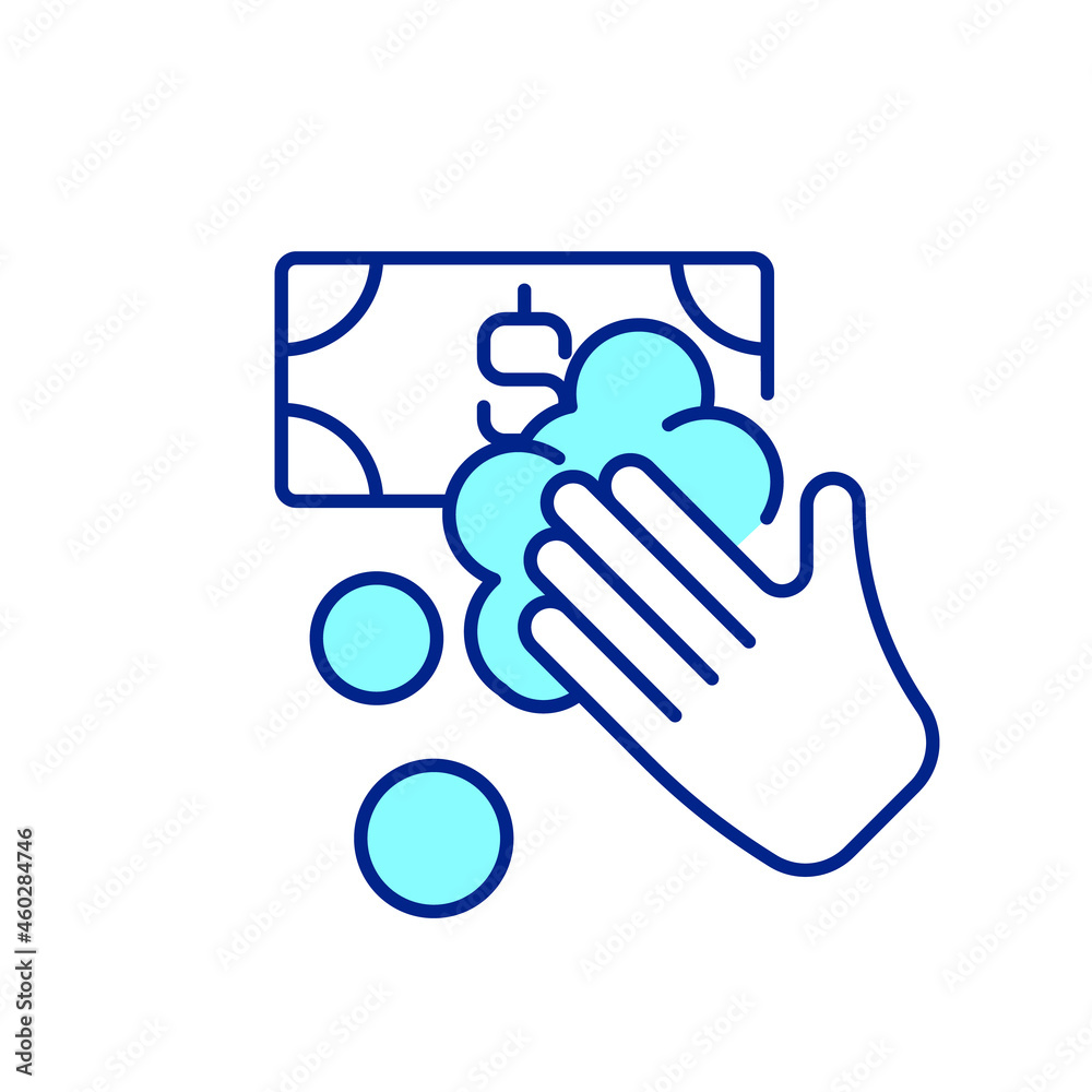 Money laundering RGB color icon. Illegal, criminal activities ...