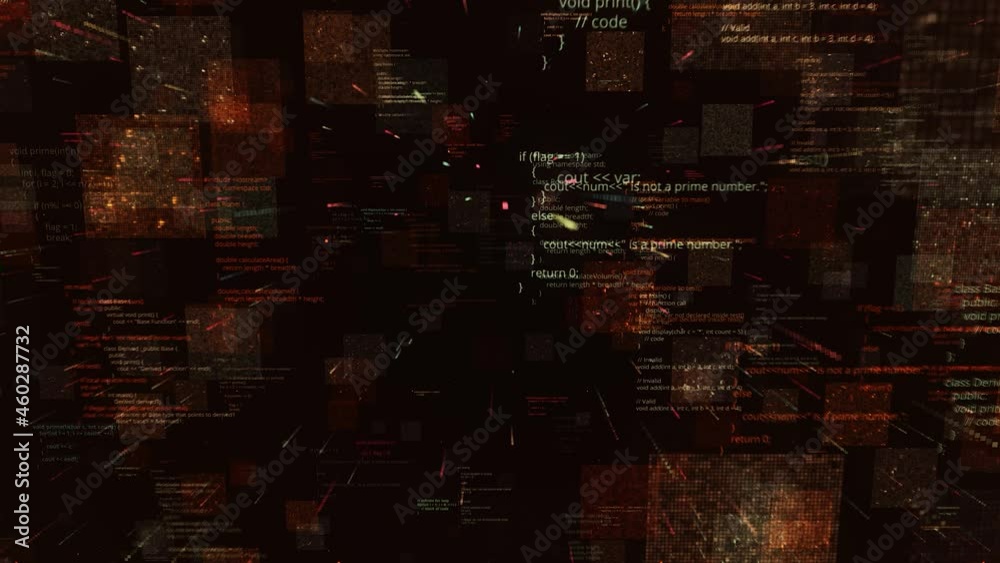 Vidéo Stock Digital program codes moving asymmetrically on a dark ...