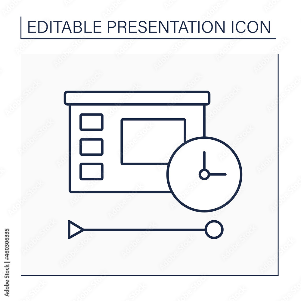 Beginning line icon. Introduction. Conveying information from speakers ...