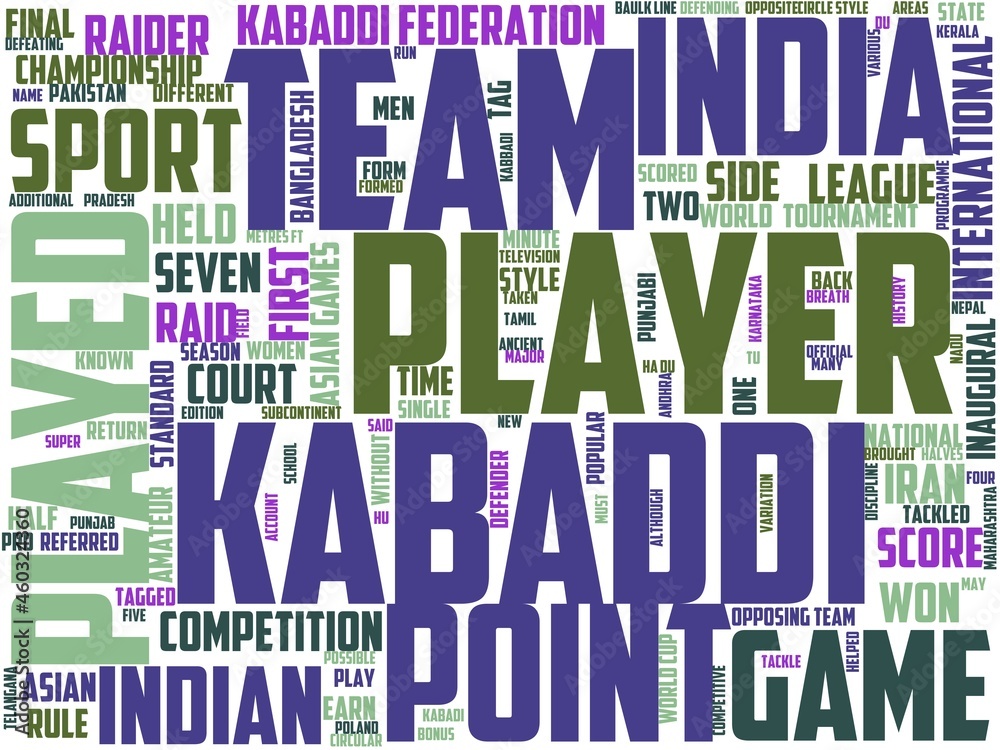 kabaddi typography, wordart, wordcloud, kabaddi,team,sport,background ...