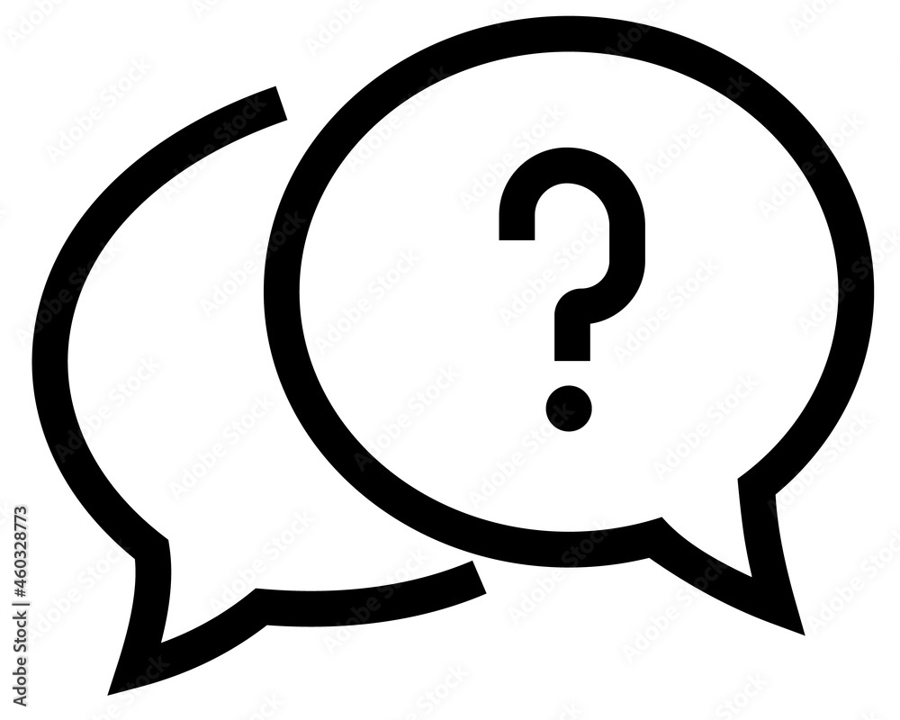 Vector illustration of a combination of comment icon and question mark ...