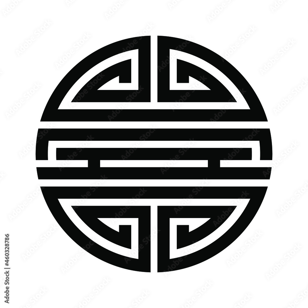 Chinese symbol of longevity on white background. Black longevity symbol ...