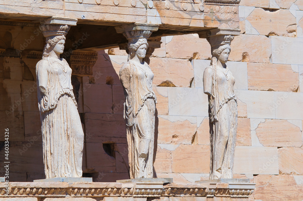 Erechtheion. Caryatids, Acropolis of Athens, Greece Stock Photo | Adobe ...