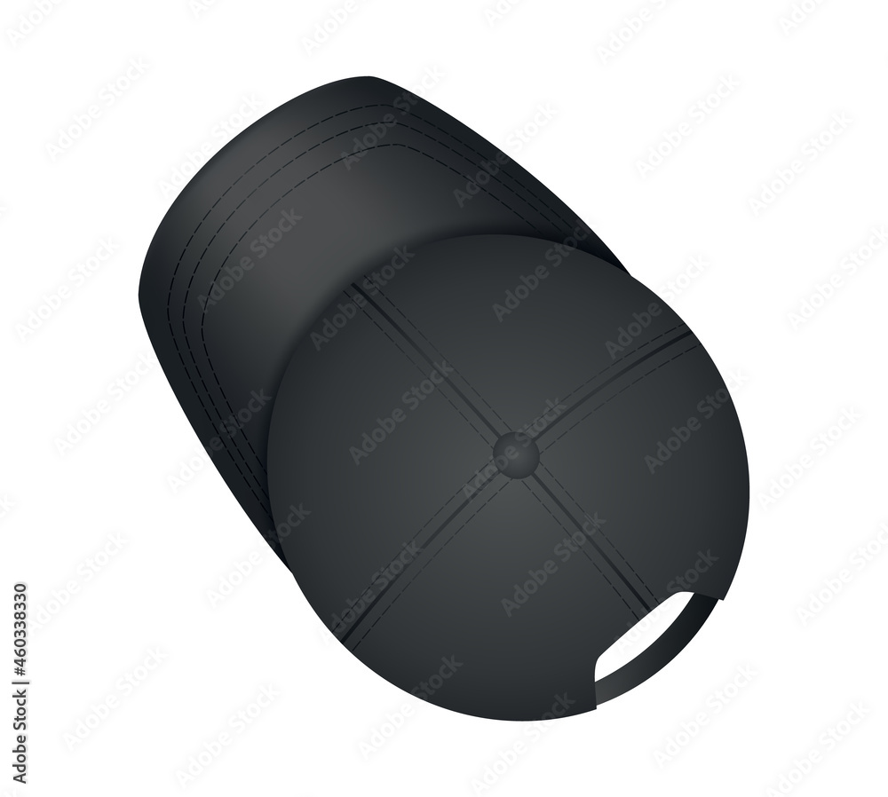 Baseball cap. Realistic baseball cap template top view. Empty mockup ...