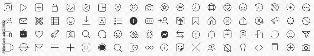 Set of Instagram icons for social media. Instagram. Social media icons ...