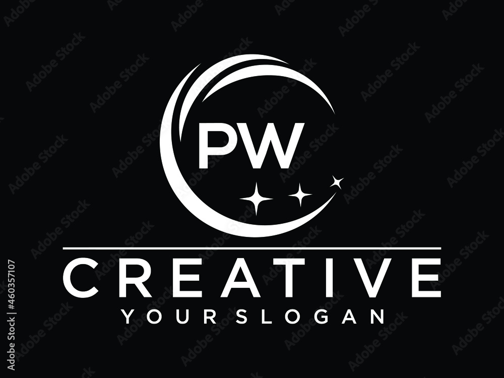 PW Logo Letter Design For Business Stock Vector | Adobe Stock
