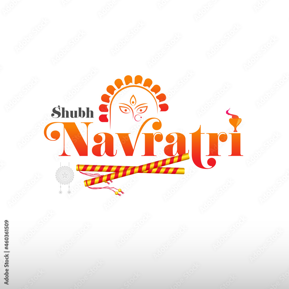 Happy Navratri Text Typography Background Stock Vector | Adobe Stock