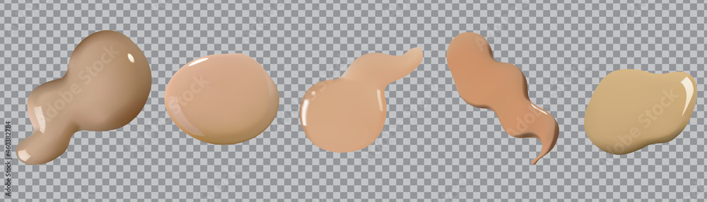 Concealer Smears Vector Set . Cosmetic liquid foundation cream smudge ...