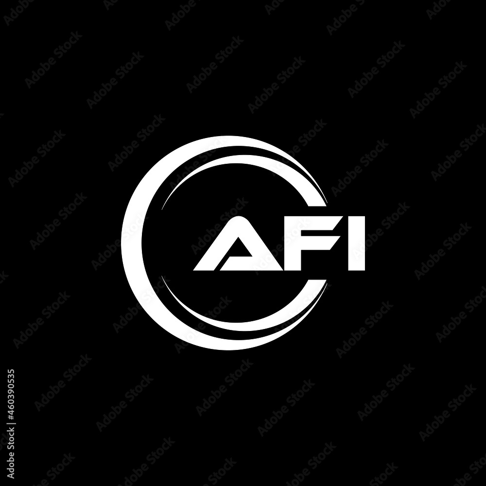 AFI letter logo design with black background in illustrator, vector ...