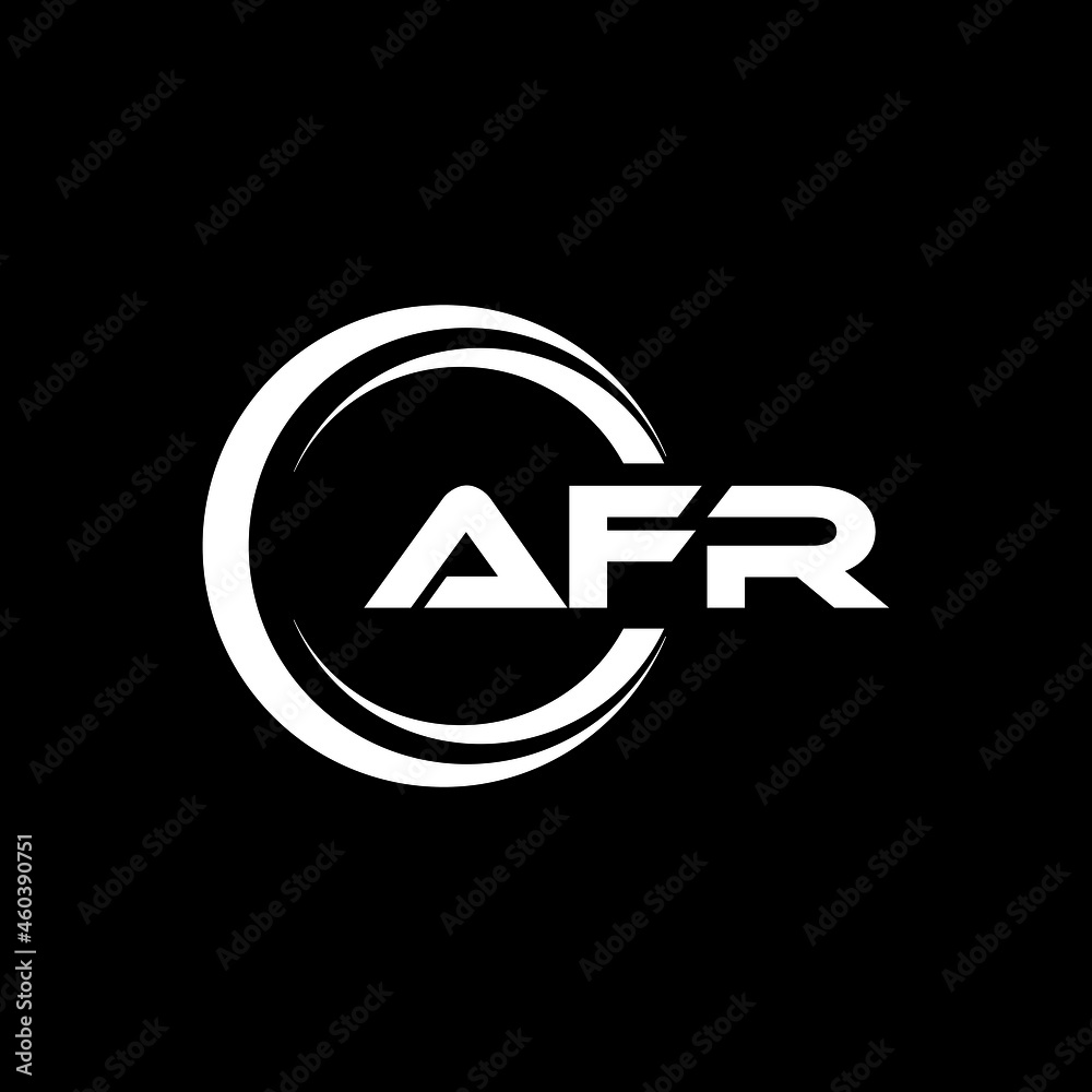 AFR letter logo design with black background in illustrator, vector ...