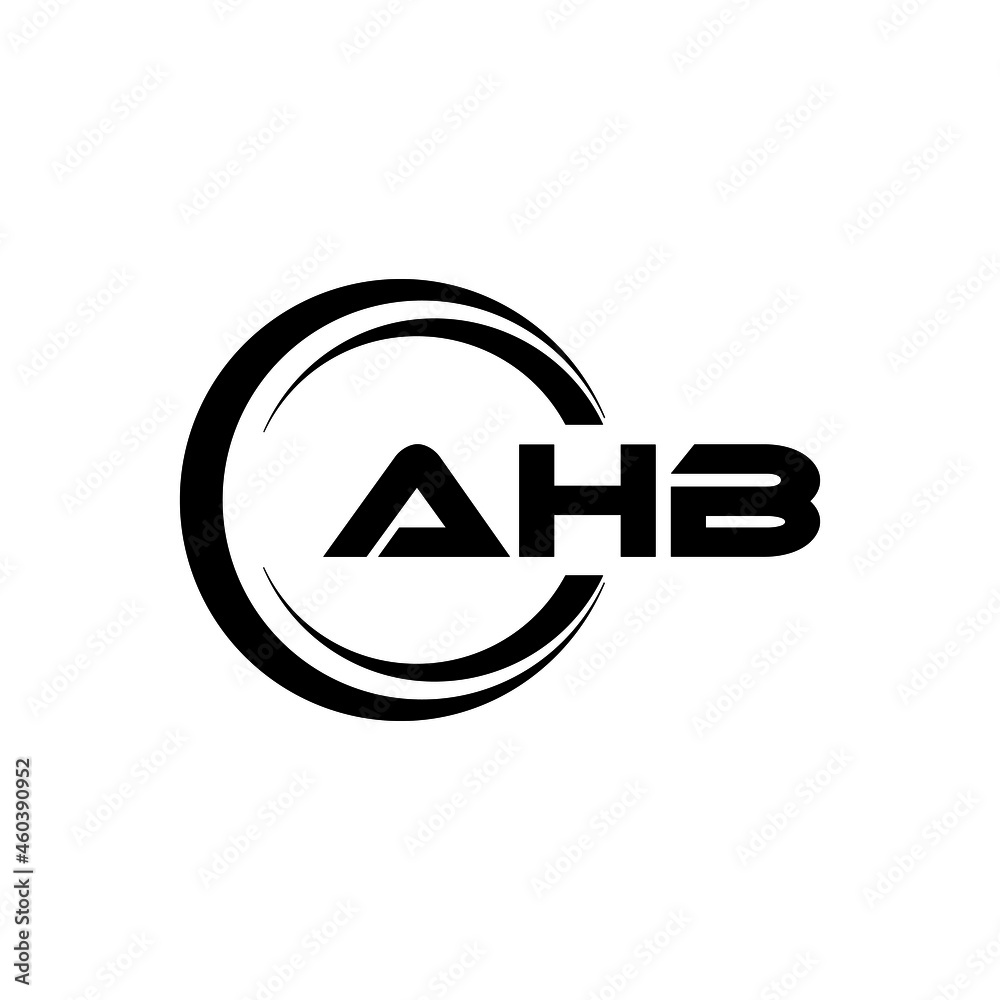 AHB letter logo design with white background in illustrator, vector ...