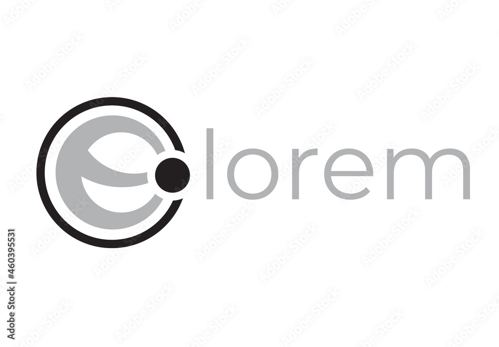 E Letter with Circle Minimal Logo Stock Template | Adobe Stock