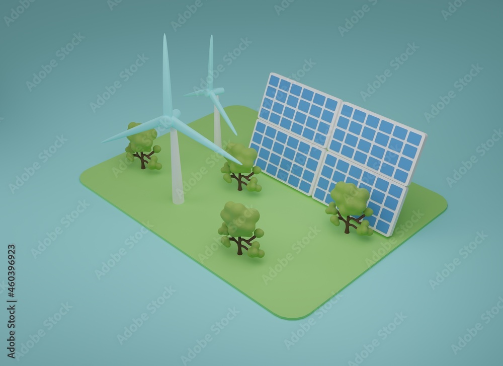 Renewable Energy 3D Stock Illustration | Adobe Stock