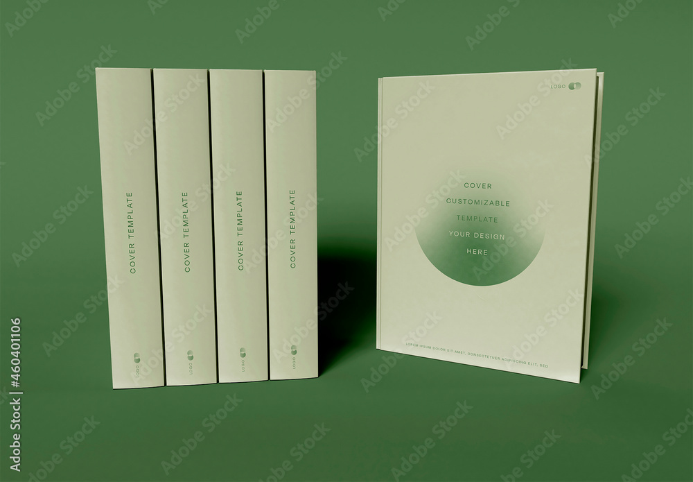 Hardcover Book Set Mockup Stock Template | Adobe Stock