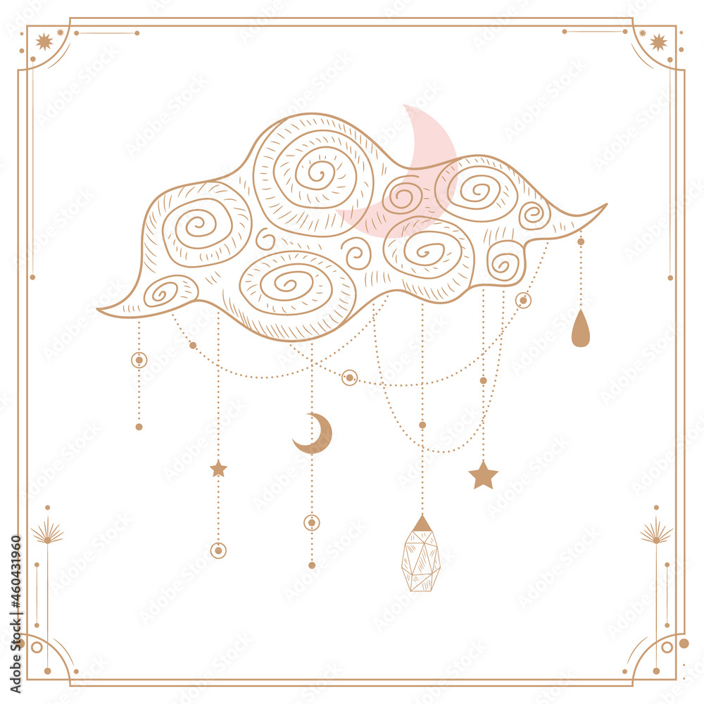 Vector illustration set of moon phases. Different stages of moonlight ...