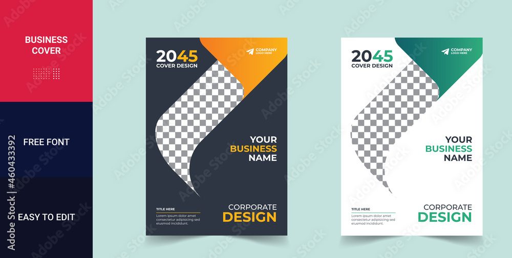 Portfolio geometric design vector set. Abstract blue liquid graphic ...