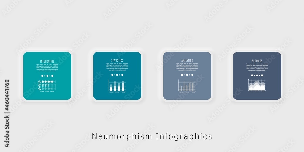 Neumorphism infographics template for chart, diagram, web design ...