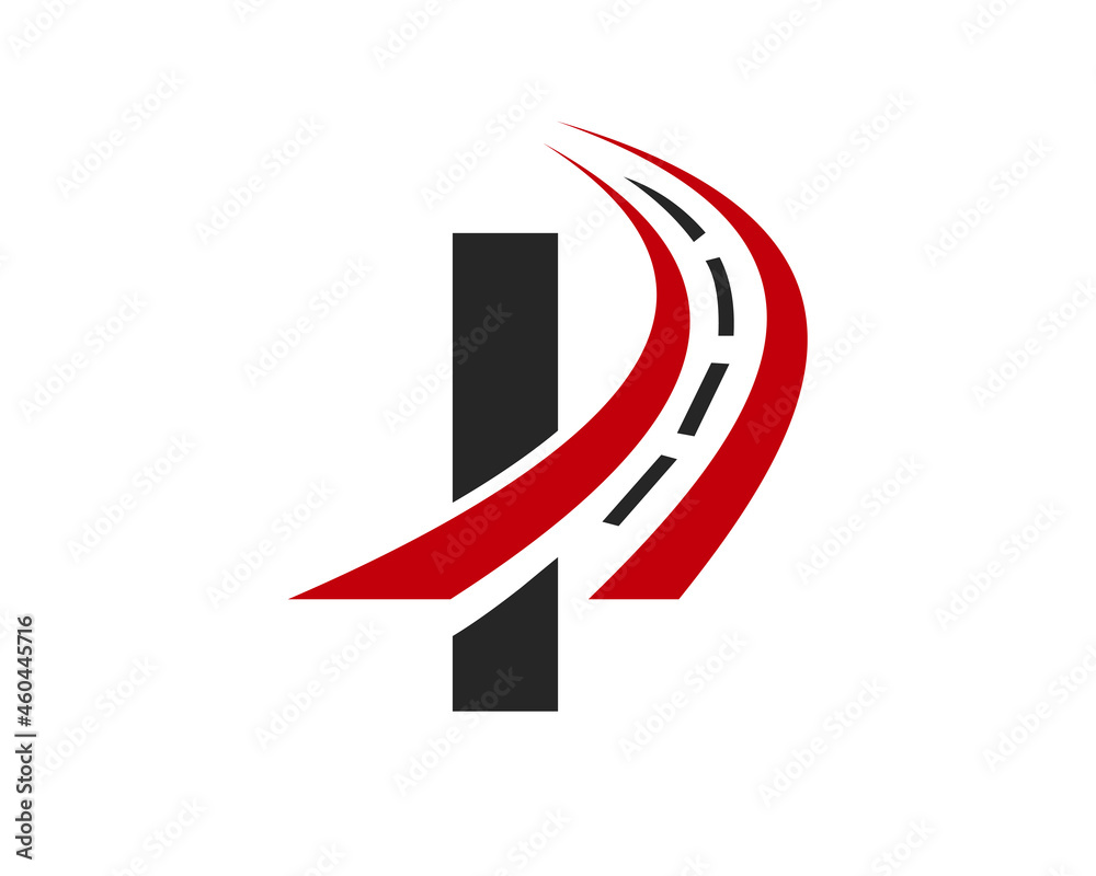 Transport Logo With I Letter Concept. I Letter Road Logo Design ...