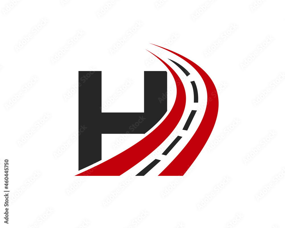 Transport Logo With H Letter Concept. H Letter Road Logo Design ...