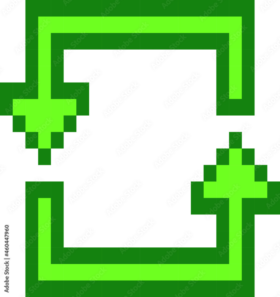 Reduce reuse recycle sign pixel art. vector illustration. Stock Vector ...