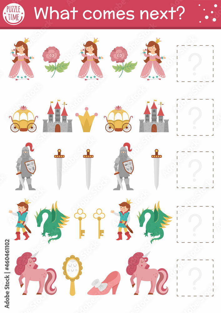 What comes next. Fairytale matching activity for preschool children ...