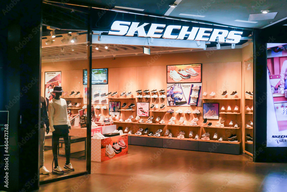 SHANGHAI, CHINA - Jul 31, 2021: Skechers famous shoe brand store ...