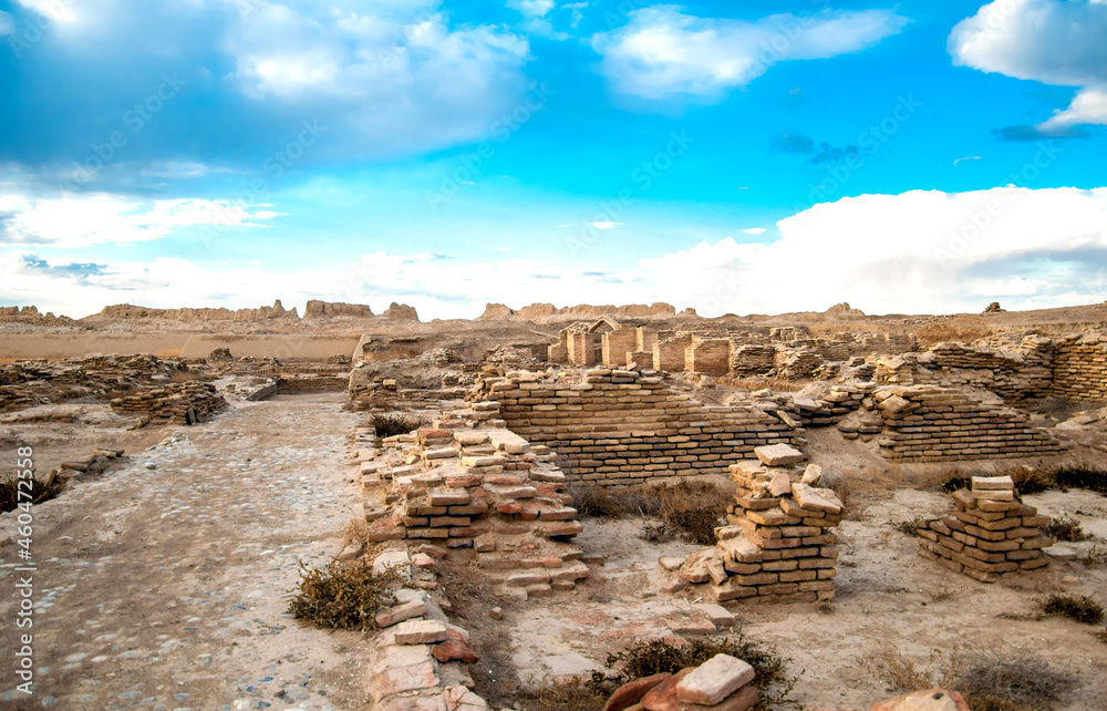 Ruins of the ancient city of Sauran. Historical place of Kazakhstan ...