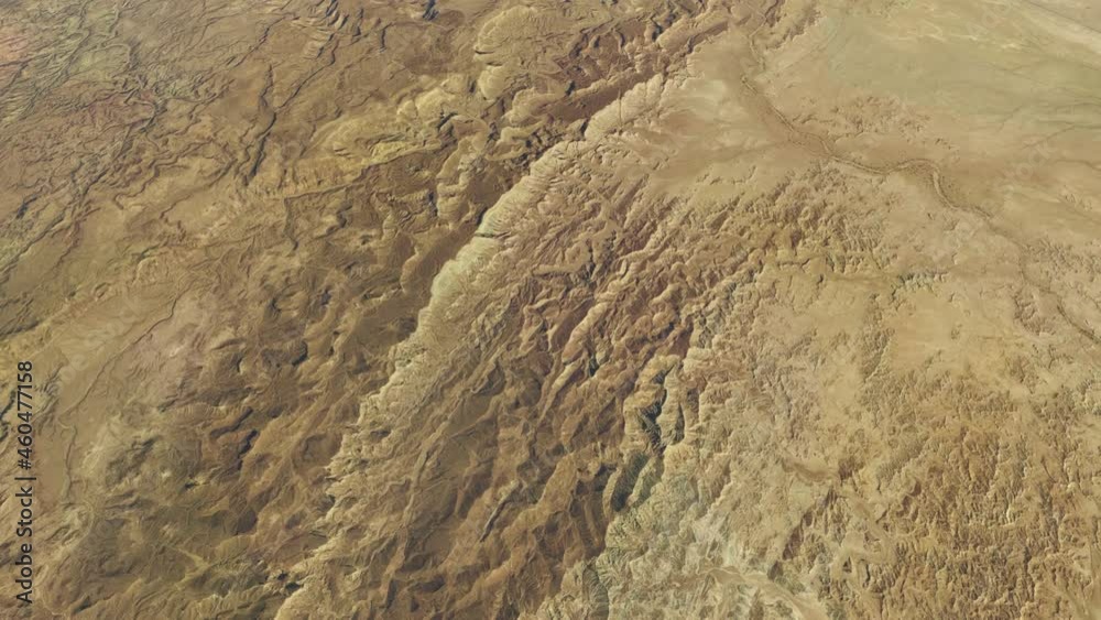 High altitude aerial top down view of Pakistan Balochistan also ...