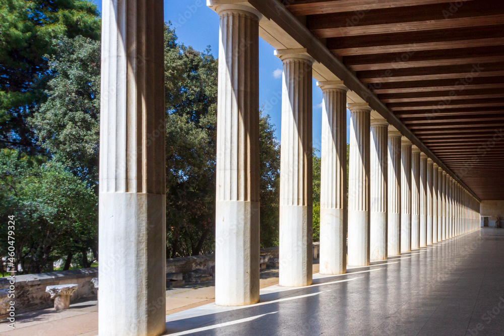 The Stoa of Attalos (or Attalus) is a stoa (covered walkway or portico ...